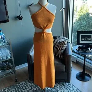 cult gaia | Dresses | Cult Gaia Cameron Cut Out Knit Midi Dress In ...